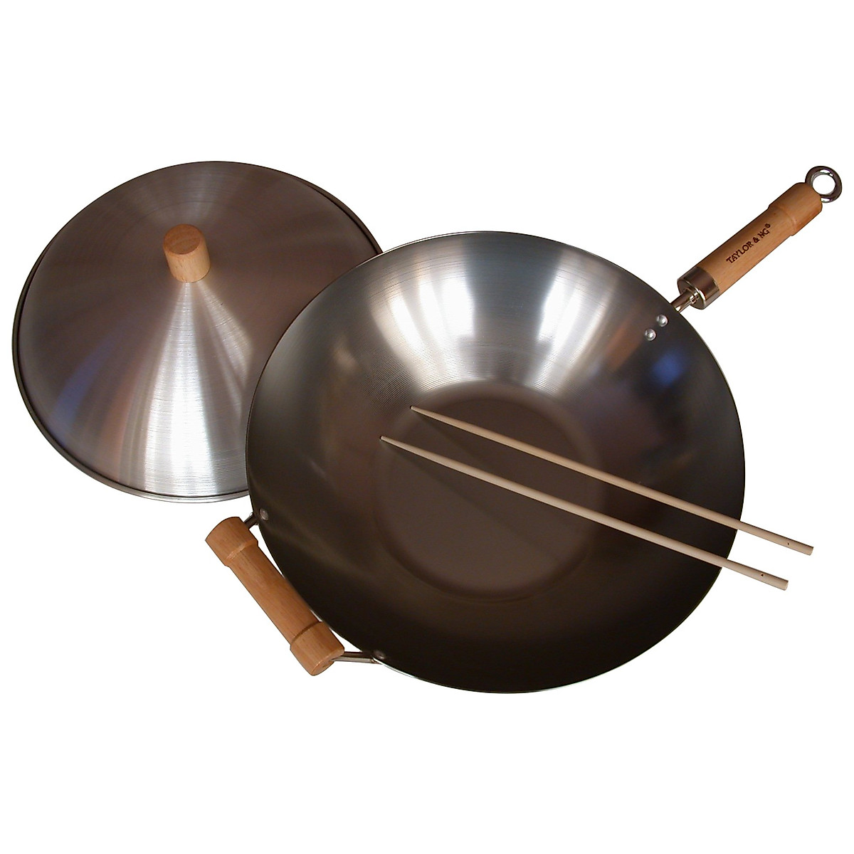 Taylor & Ng Classic Wok Set, 14", Carbon Steel