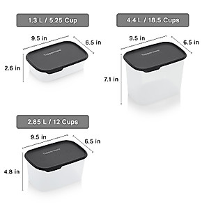 Tupperware One Touch Fresh Seal & Store 9-Container Food Storage Set - Dishwasher Safe & BPA Free - (9 Containers + 9 Lids)