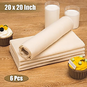 Amrules Cheese Cloths for Straining, 6PCS 20x20 Inch Grade 100 Cheese Cloth, Reusable Washable Unbleached Pure Cotton Cheesecloth for Cooking and Cheese Making with Hemmed Edge