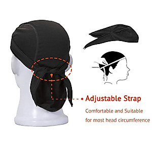 Netursho Sweat Wicking Beanie Cap Skull Cap Outdoor Head Wrap for Men and Women Pack of 3 Cycling Hat Motorcycle Biker Cap (Set 5)