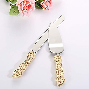 TANG SONG Vintage Style Wedding Cake Knife and Serving Set Wedding Cake Knife (Set of 2)