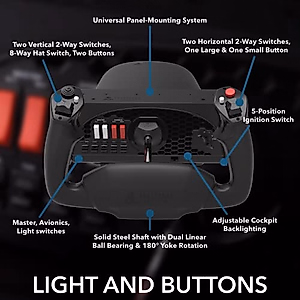 Honeycomb Aeronautical Alpha Flight Controls Yoke & Switch Panel