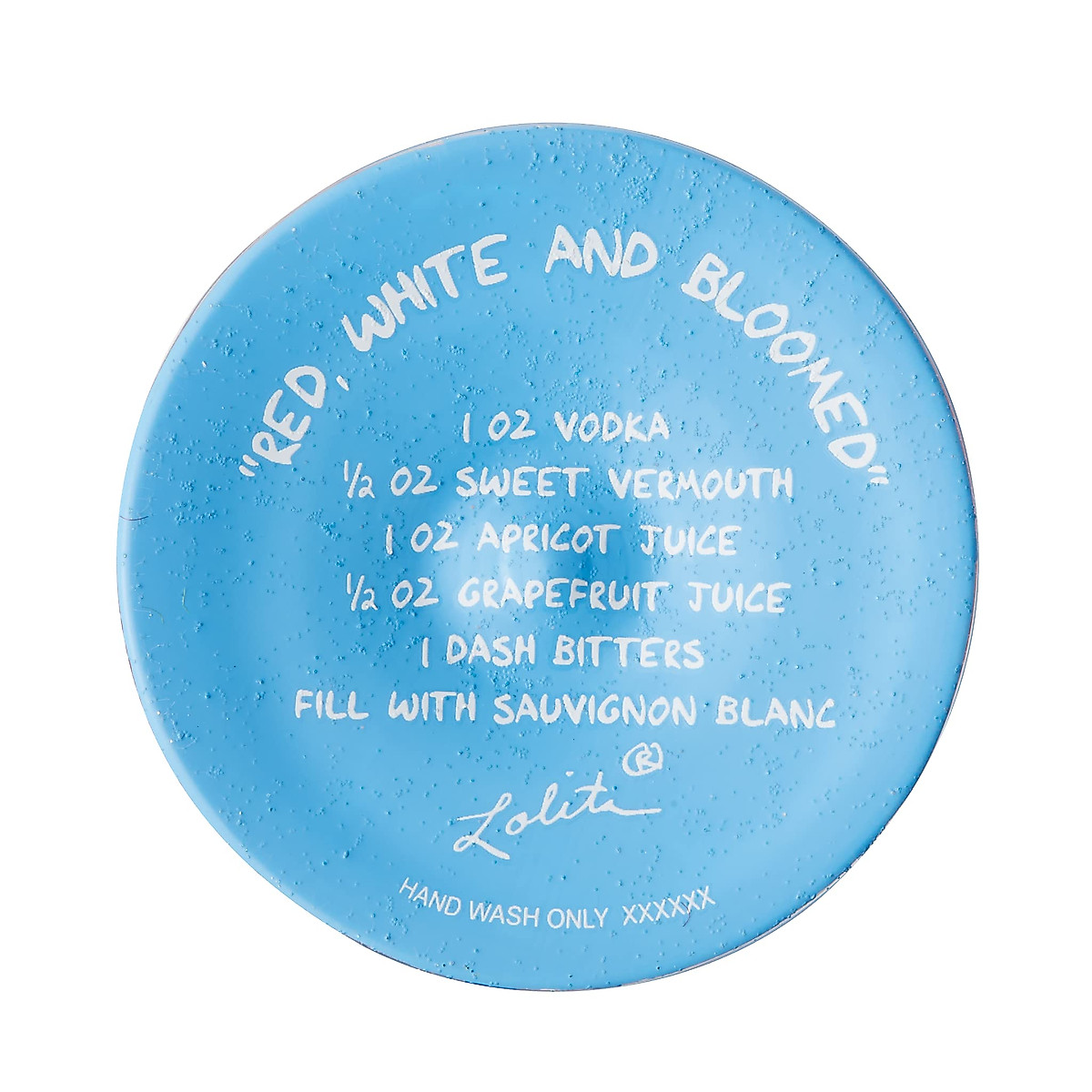 Enesco Designs by Lolita Red, White and Bloomed Floral Hand-Painted Artisan Wine Glass, 1 Count (Pack of 1), Multicolor