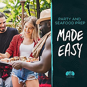 Toadfish Shrimp Deveiner Tool - Prawn & Seafood Peeler - Frogmore Shrimp Cleaner - Steel Butterfly Blade - Kitchen Essential - Ergonomic Handle - Stainless Steel - Full-Tang Strength