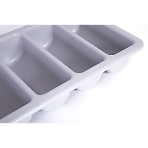 Basicwise 4-Compartment Commercial Cutlery Holder, Set of 4,Gray,QI003406.4