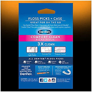 DenTek Floss Picks & Travel Case for On-the-Go, 4 Travel Cases with 6 Floss Picks Each, (Pack of 1)