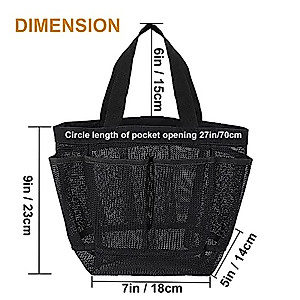 Mesh Shower Caddy Tote Large Shower Caddy Basket Portable Quick Dry Hanging Toiletry Bag 8 Storage Pocket Handle Bath Organizer for College Dorm Room Essentials Gym Bathroom Camp Travel