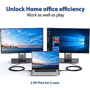 UVOOI DisplayPort to DisplayPort Cable Adapter 6ft 10-Pack, 4K Display Port DP to DP Cord 1.2 [4K@60Hz, 2K@165Hz, 2K@144Hz] Compatible with All Display Port Devices-Black