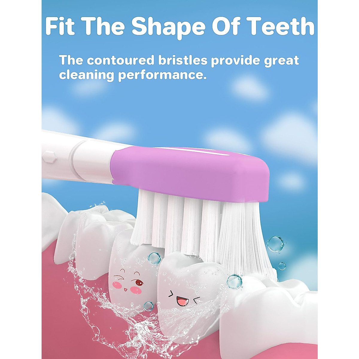 Kids Replacement Heads for Philips Sonicare: 7+ Child Soft Electric Toothbrush Standard Children Brush Head for Boy Girl, Pink & Blue 4 Pack