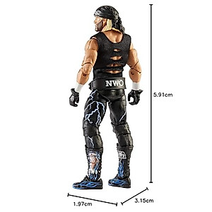WWE Ultimate Edition Wave 7 Hollywood Hogan Action Figure 6 in with Interchangeable Entrance JacketLanternExtra Head and Swappable Hands for Ages 8 Years Old and Up