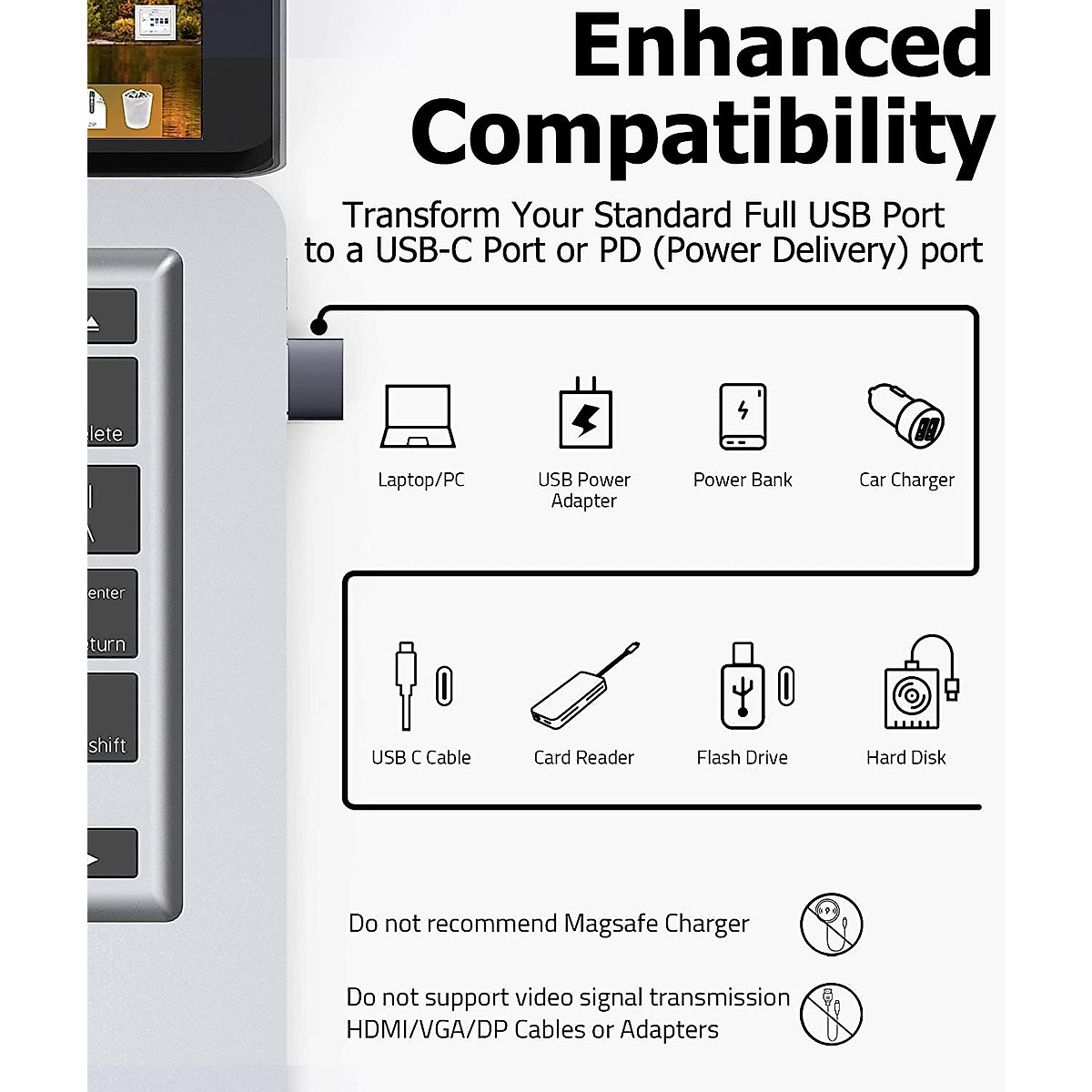 USB-C Female to USB 3.0 Male Adapter (2Pack) Compatible with Your Microsoft Surface Duo 2 Multi use converting add Functions Such as Keyboard,Thumb Drives,mice,etc.(Black)