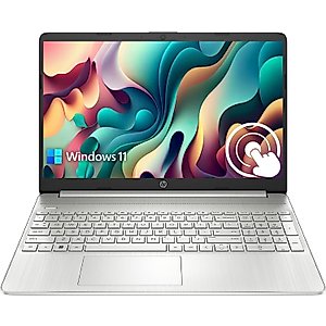 HP 2023 Laptop, 15.6" Touchscreen Display, Intel Core i3-1115G4 Processor(Beat i5-1035G4), 16GB RAM, 512GB SSD, WiFi, Bluetooth, Numeric Keypad, Windows 11 Home in S Mode, Silver