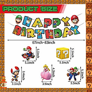 Cartoon Happy Birthday Banner for Cartoon Birthday Decorations Party Supplies Banner for Kids Cartoon Party Supplies