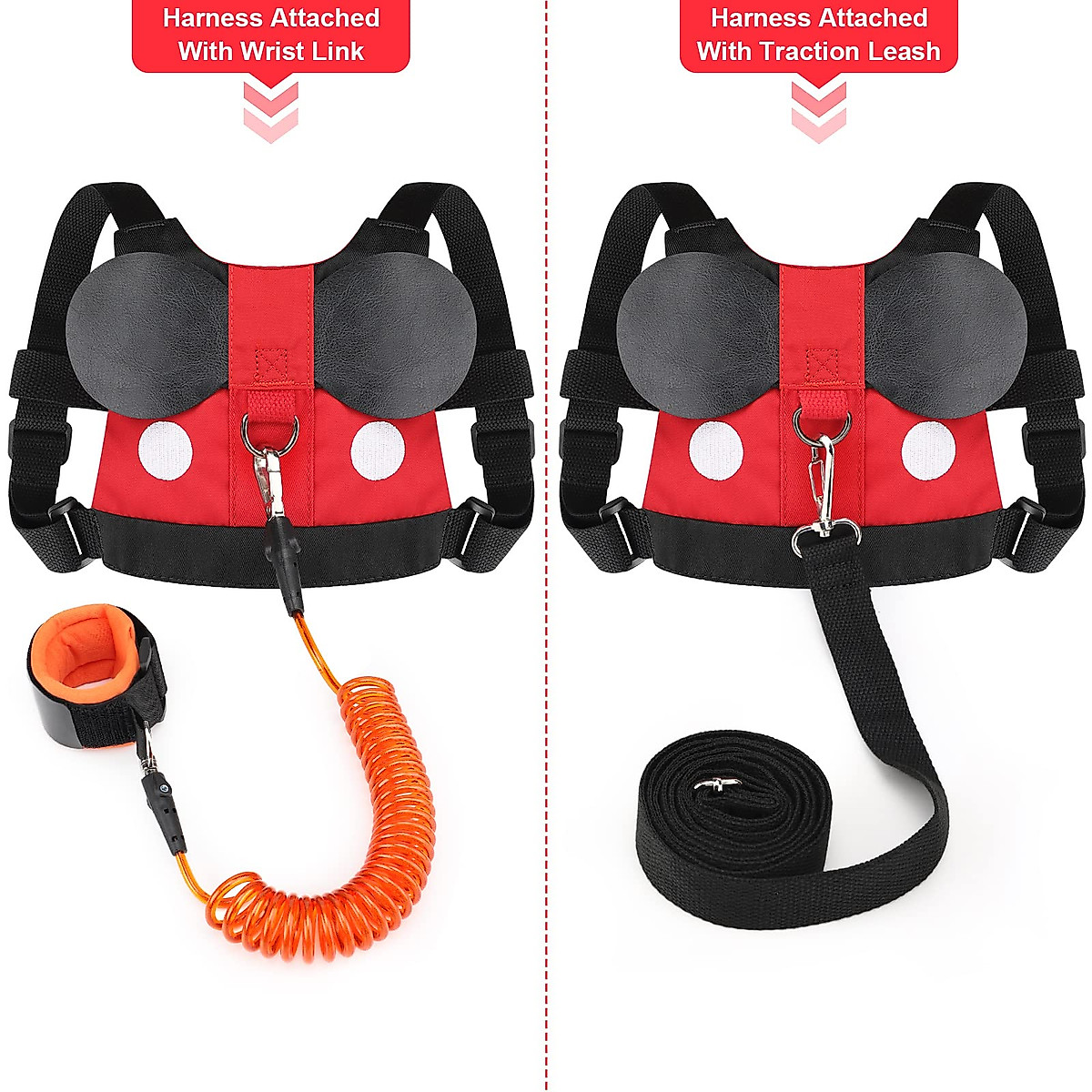 Accmor Toddler Leash Harness, Child Harness Baby Leash + Anti-Lost Wrist Link, Cute Kids Harness with Walking Assistant Strap Belt Tether for 1-5 Years Boys and Girls to Zoo or Mall