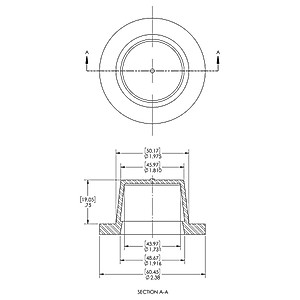 Caplugs QWF31Q1 Plastic Tapered Cap and Plug with Wide Thick Flange WW-WF-31, PE-LD, Cap OD 1.731" Plug ID 1.975", Yellow (Pack of 100)
