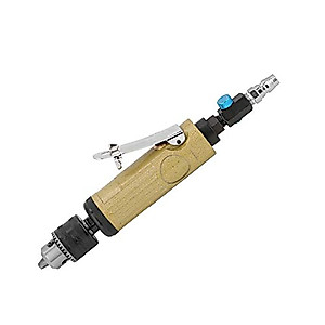 3/8 Straight Pneumatic Drill 22000rpm Air Power Drill High Speed Pneumatic Drilling Engraving Polishing Tool with Adjustable Inlet Valve Wrench Chunk Key Inlet Port