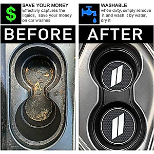 SENSHINE for Dodge Journey Accessories 2022 2021 2020 2019 2018 2011-2021 Non-Slip Anti Dust Cup Holder Insert Center Console Liner Trim Door Packet Mats Custom Interior 5PC (White Trim,Glow in Dark)