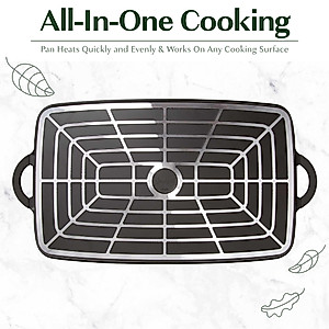 Goodful All-in-One Double Burner Griddle, Ceramic Nonstick, Durable Cast Aluminum, Oven Safe and Dishwasher Safe, Made without PFAS, PFOA, PFOS & PTFE, 18-Inch x 11-Inch, Graphite