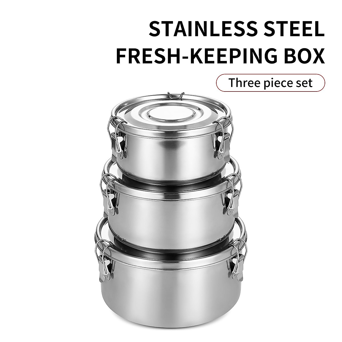 YLARMY Stainless Steel Airtight canisters Food Storage Containers with Lid for Camping Trips Picnic Metal Meal Prep Bento Lunch Boxes Kimchi Container Leak-Proof Smell-Proof for Snacks Salads