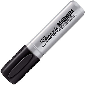 Sharpie 44001 Oversized Chisel Tip Extra Wide Magnum Permanent Marker (2 Boxes), Black, Sturdy Extra-wide Felt Chisel Tip, Quick-drying Ink is Fade-and Water-Resistant, 12 Marker Per Box