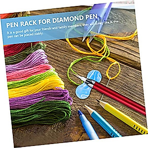 EXCEART 2pcs Holders Stand Pick Diamond Brush Paint Makeup Art Organizer Blue for Nail Resin Painting Home Holder Office Display Racks Rest Pen Stands Accessories Multi-functional Tools