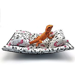 GooWell Bearded Dragon Hammock Lizard Hammock Reptile Bed with Pillow Lizard Habitat Soft and Warm Small Animal Sleeping Bag Set