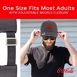 Coca Cola Dad Hat, Logo Cotton Adjustable Baseball Cap with Curved Brim and Bottle Opener, Grey, One Size