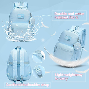 Caran·Y Backpack For Girls Light Weight School Bookbag Classic Basic Water Resistant Casual Daypack for Travel with Bottle Side Pockets