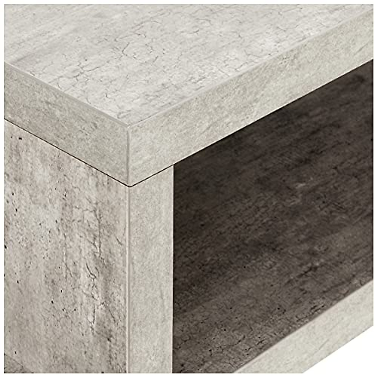 Martin Furniture Asymmetrical Floating Wall Mounted TV Console, 72inch, Stone Gray, 72"