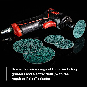 3M Green Corps Roloc Disc 36525, 40+ Grit, 2 in, Pack of 25 Heavy Duty, Quick Change Discs for Grinding, Coating Removal, Fast Cutting