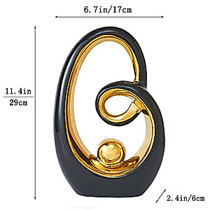 XINXUAN Ceramic Abstract Sculpture Decoration Black Modern Home Decoration Accessories Desk Decoration Gift Collection