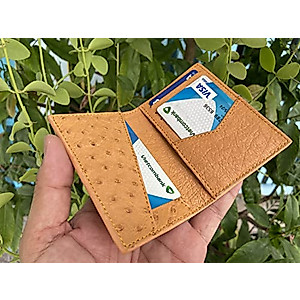 Double side Orange Body Ostrich leather skin Credit Cardholder, leather credit cardcase, leather creditcard cover