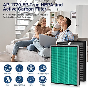 2 Pack 250/250S Replacement Filters for Coway AIRMEGA Max2 250 250S Smart Air Purifier, Max 2 Green True HEPA and Activated Carbon Filter Set, AP-1720-FP