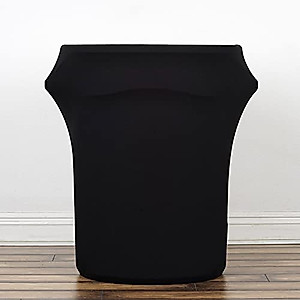 Efavormart New 24-40 Gallons Commercial Grade Black Stretch Spandex Round Waste Trash Bin Container Cover