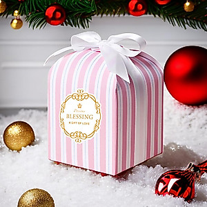 iyunchao Pink Party Favor Boxes 4.5x3.15x3.15 Inch (50 Pack), Treat Boxes Party Favors for Birthday Party Wedding Baby Shower, Cute Cookie Box for Kids Boys Girls