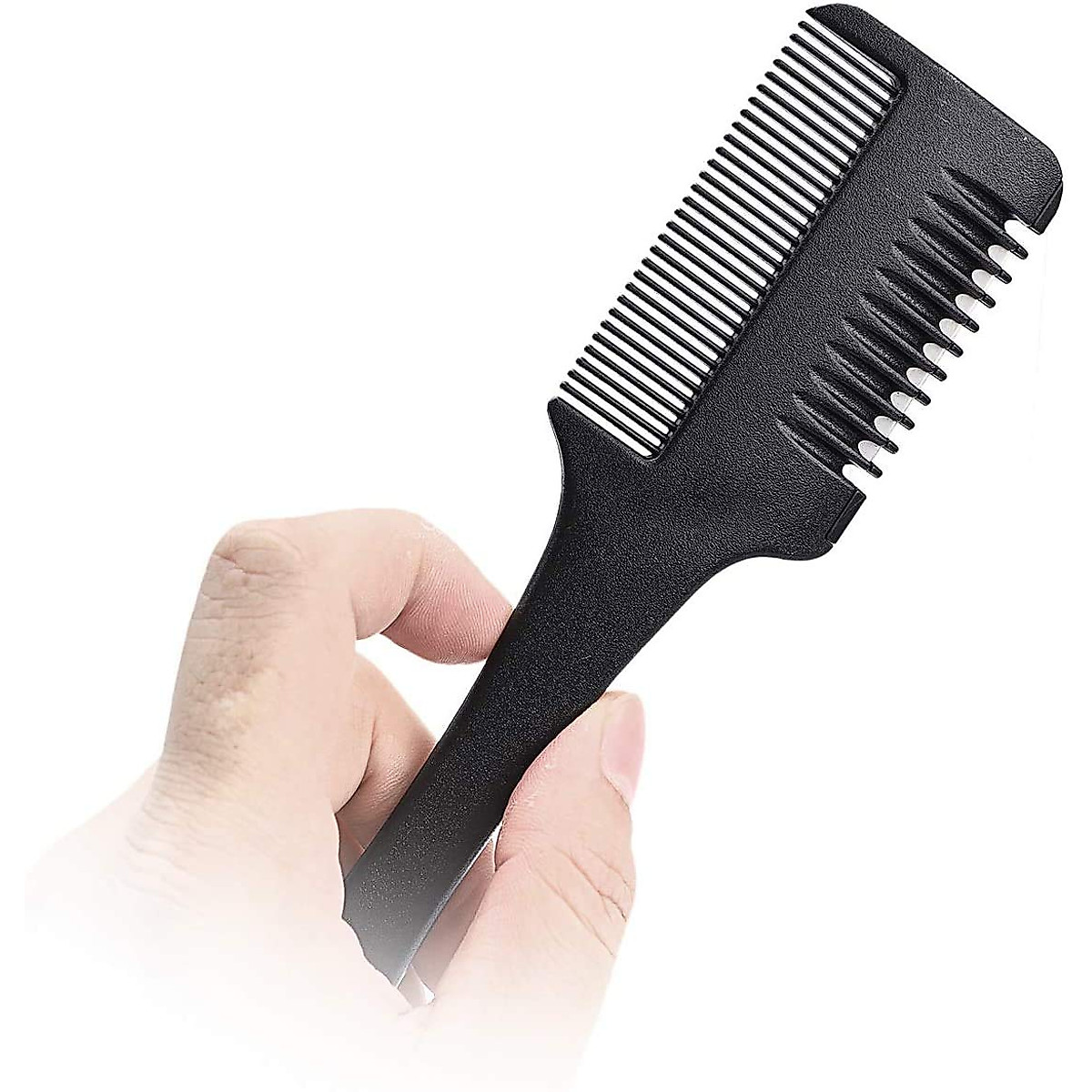 ETERCYCLE Hair Cutter Comb with Extra Razors - Perfect for Men, Women, and Kids - Trim, Thin, and Style with Ease - Sleek Black Design - Hair Cutting and Thinning Tool