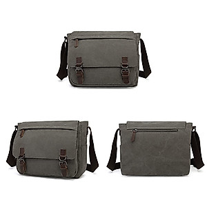 Sechunk Canvas Leather Messenger Bag Shoulder bag Cross body bag Crossbody large for men boy girl