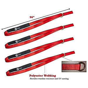 RYTASH Car Tie Down Straps for Trailers - Tire Straps with Chain Anchors - 4 Pack -Heavy Duty Ratchet Straps - Industrial Grade - 2" x 96" - Compatible with Car, Trucks, SUV, UTV, ATV - 3300 LB Load