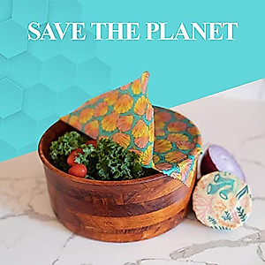 Meli Wraps - 3-Pack Reusable Beeswax Wraps for Food, Eco-Conscious Food Storage, Small, Medium and Large Food Wrap, Shells