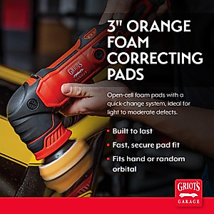 Griot's Garage 11241 3" Orange Foam Correcting Pads (Set of 3)