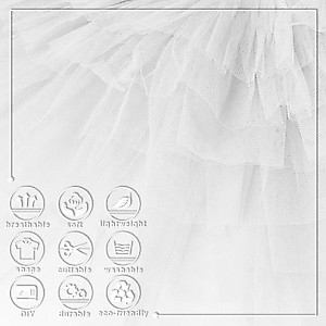 White Tulle Fabric Roll 6 Inch X 300 FT (100 Yards) Matte Tulle Ribbon Netting Mesh Spool for DIY Tutu Skirt Wedding Bow Gift Wrapping Baby Shower Christmas Party Halloween Decorations
