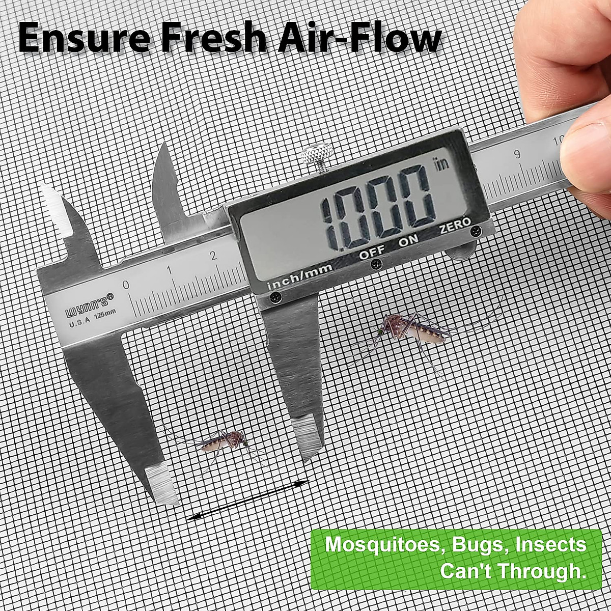 Replacement Window Screens, 48X118 Inch Durable Window Screen Mesh for Patio Porch Door Windows, DIY Adjustable Fiberglass Screen Repair Kit Sliding Net Roll Pet, Black by Ouskr