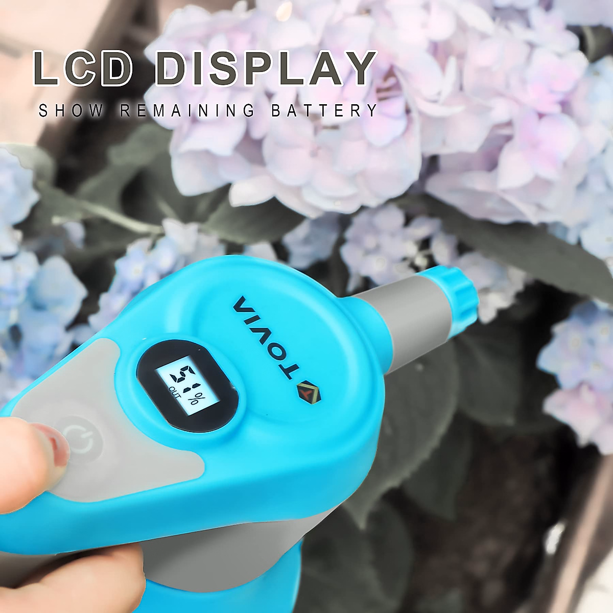 0.5 Gallon/2L Battery Powered Sprayer, T TOVIA Electric Sprayer with Adjustable Mist Nozzle and Extension Nozzle, USB Rechargeable Automatic Spray Bottle for Plants, Household Cleaning