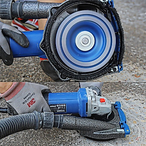 HERZO Aluminum Dust Shroud for Angle Grinder 4.5 inch and 5 Inch, Includes 5Inch Diamond Grinding Cup Wheel