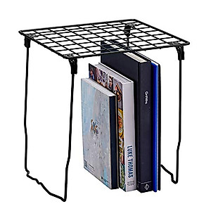 LockerMate Stac-A-Shelf Locker Organizer Shelf, Stackable, Extra Tall, Fits Standard Size School Lockers, Black