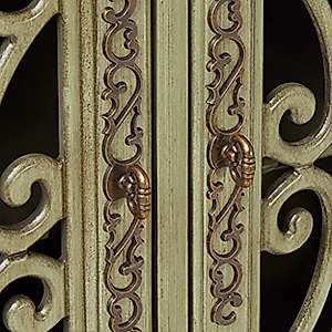 COASTER 3-Door Accent Cabinet Antique Green