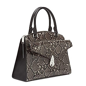 Calvin Klein Lock Candy Python Medium Statement Satchel, Asphalt