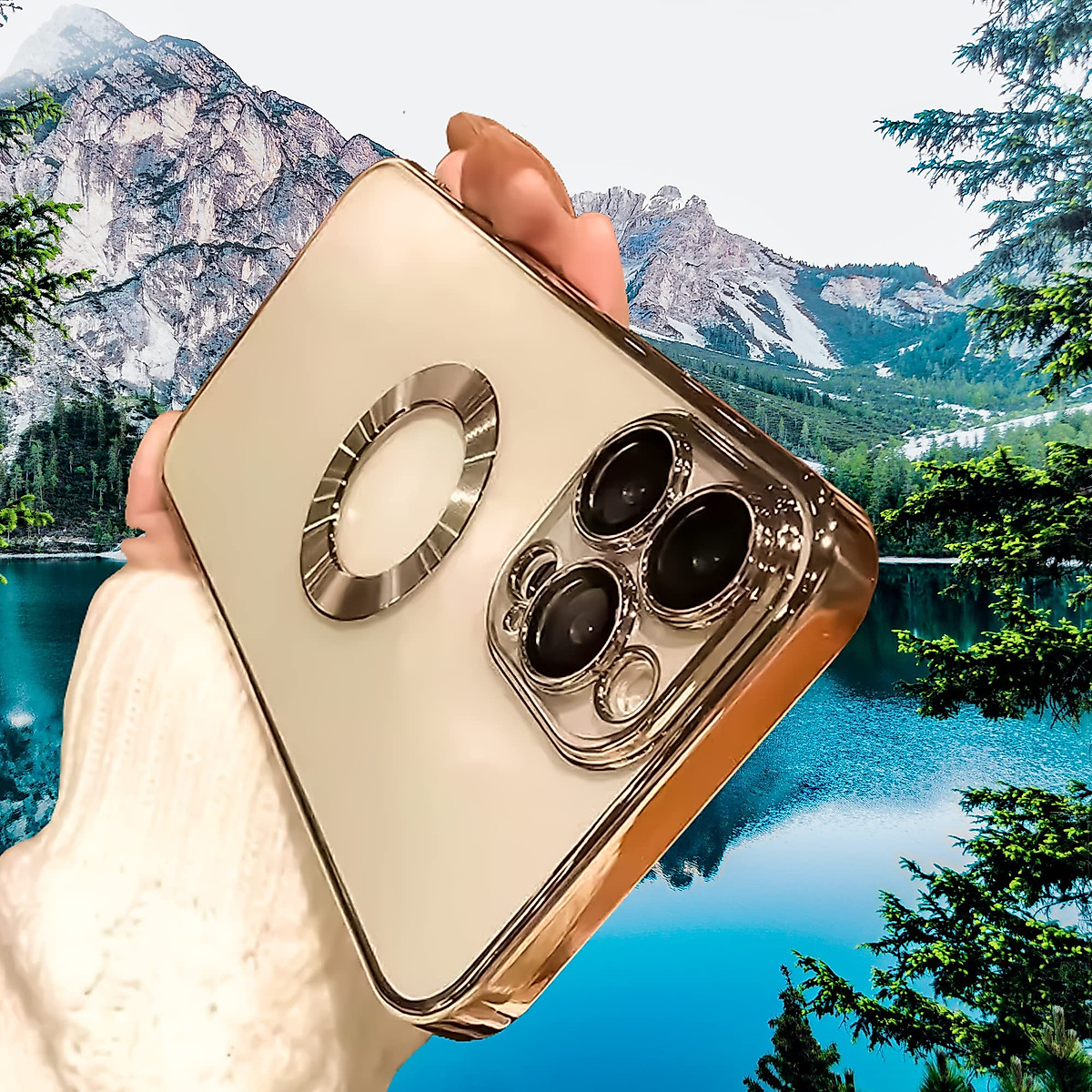 Luxury with Camera Protector Logo Hole Case for iPhone 14 Pro Max Transparent Slim Silicone Shockproof Cover