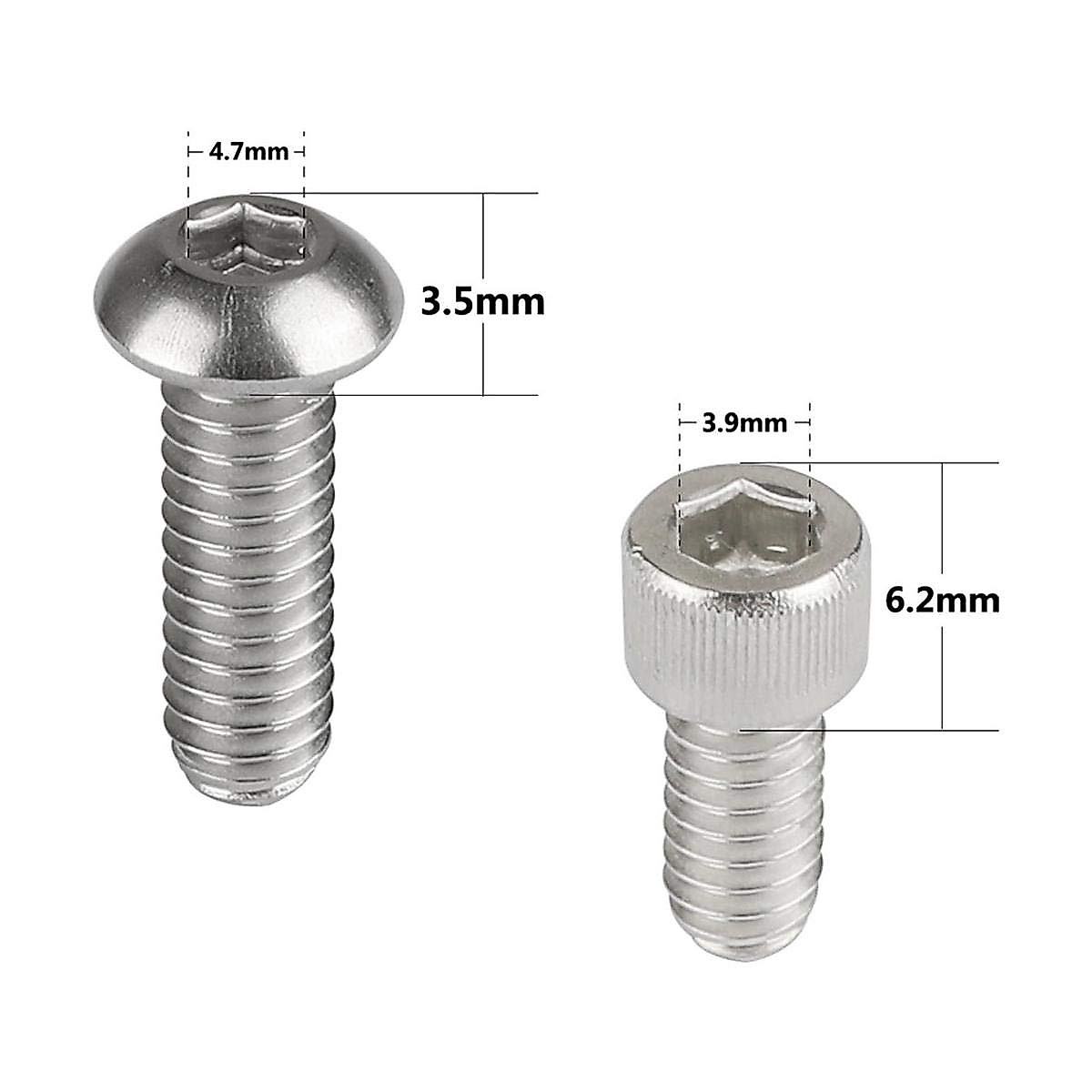 CAMVATE 1/4"-20 Stainless Steel Screw Pack Multiple Types (20 pcs,1/4"-20 /9mm/13mm/16mm/19mm) - 1956