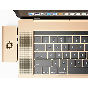 NOV8Tech USB C Hub Gold 6in2 Slim Adapter for MacBook Air M1 2018-2022, Pro M1 2016-2022, Mini Docking station Thunderbolt 3 100W Power Delivery, USB C Data & 3X USB 3.0 Ports, Micro SD/SD Card Reader